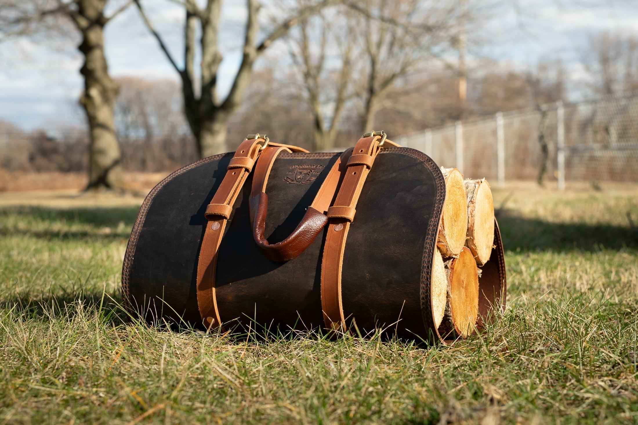 Leather Log Carriers for Fireplaces & Campfires | Woodman’s Pal ...